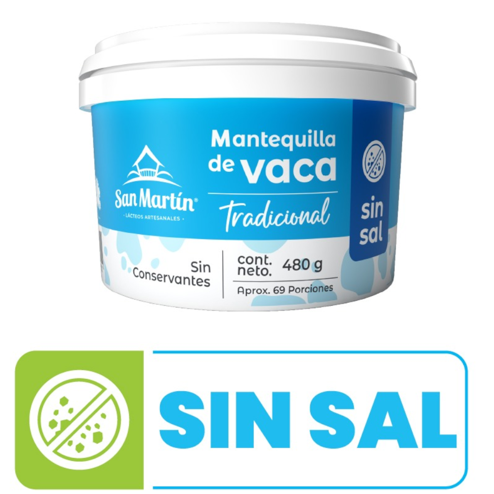 Mantequilla De Vaca Tradicional Sin Sal San Martin 480Gr | SuperBooM